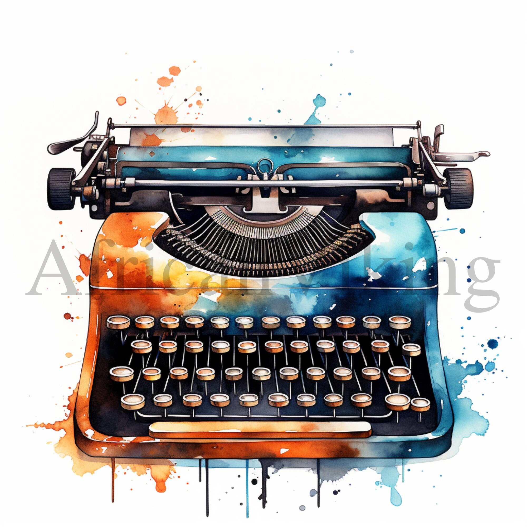Typewriter Clipart | 10 High Quality Jpgs | Digital Download | Vintage ...