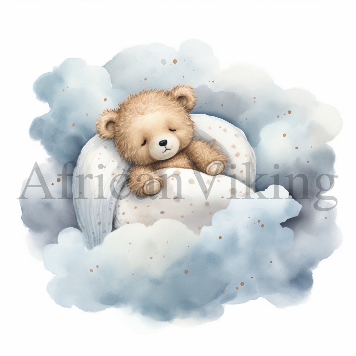 Sleeping Teddy Bears Clipart 10 High Quality Jpgs Digital Download Card ...