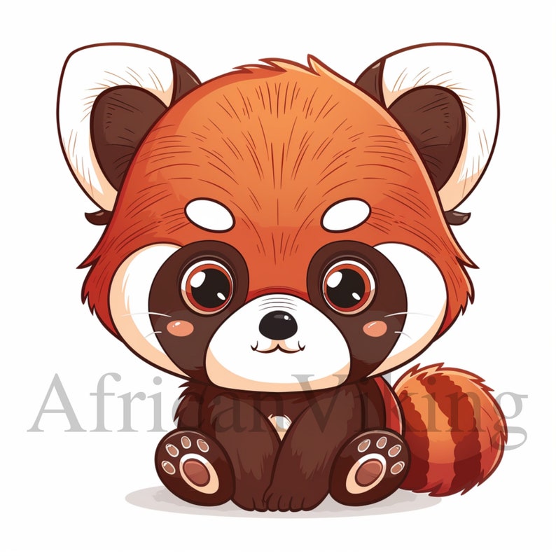 Baby Red Panda Clipart 10 High Quality Jpgs Digital Download Cute ...