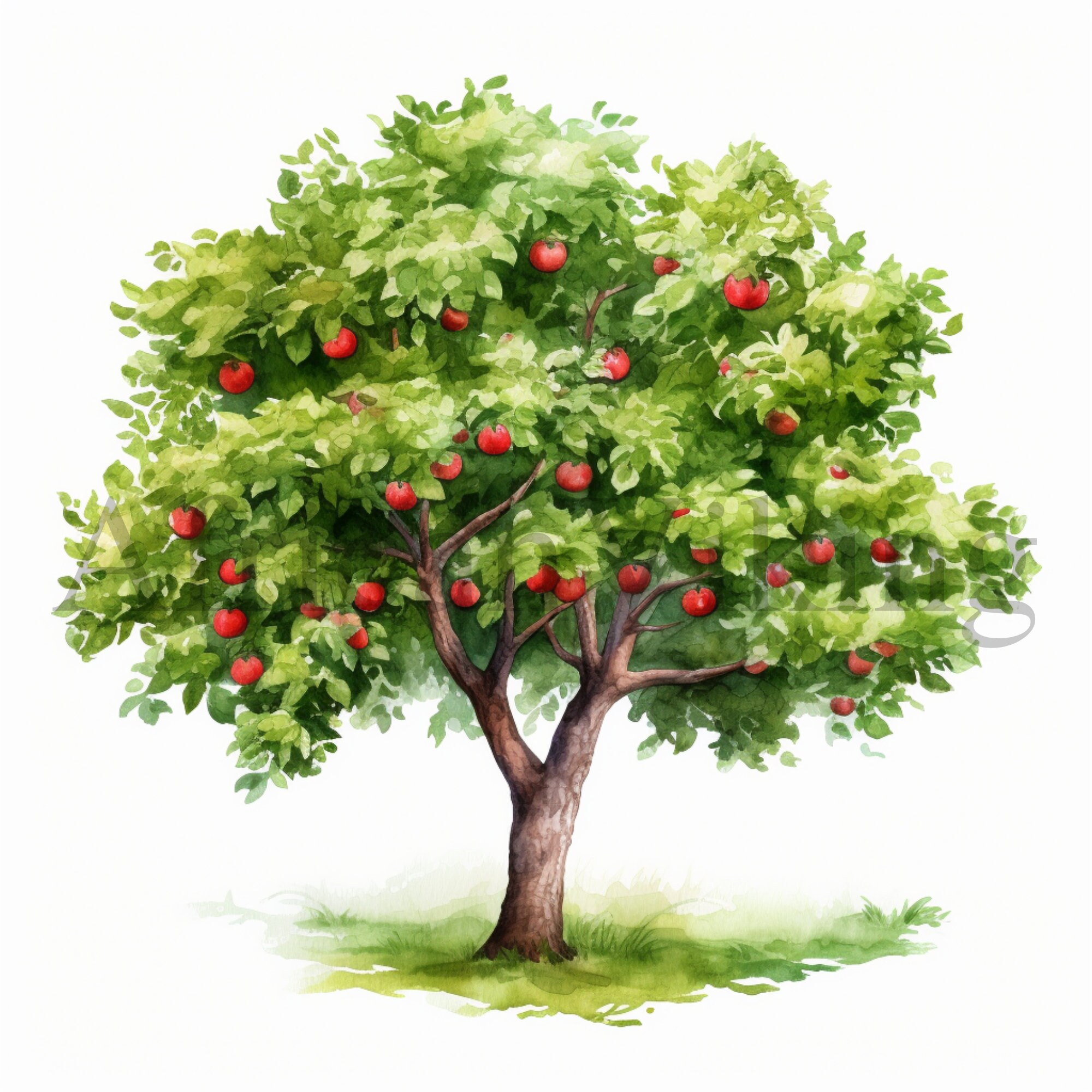 Apple Trees Clipart 10 High Quality Jpgs Digital Download Apple Tree ...