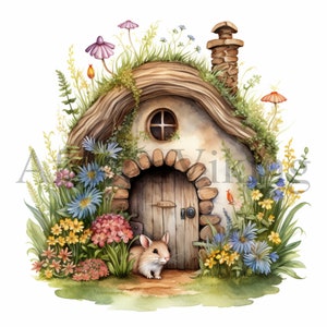 Watercolor Mouse House Clipart | 10 High Quality Jpgs | Digital ...
