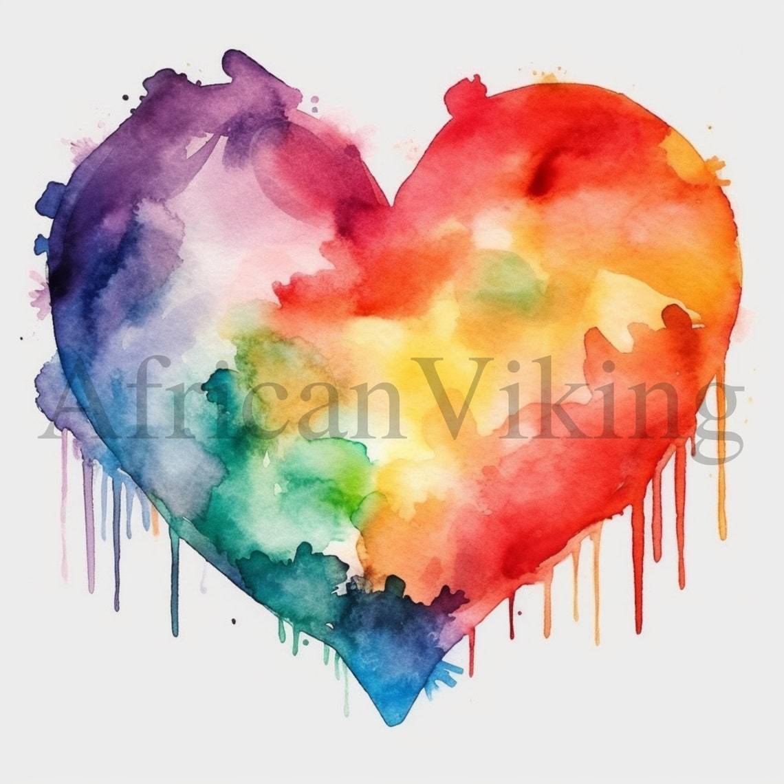 Rainbow Heart Clipart 10 High Quality Jpgs Digital Download Digital ...