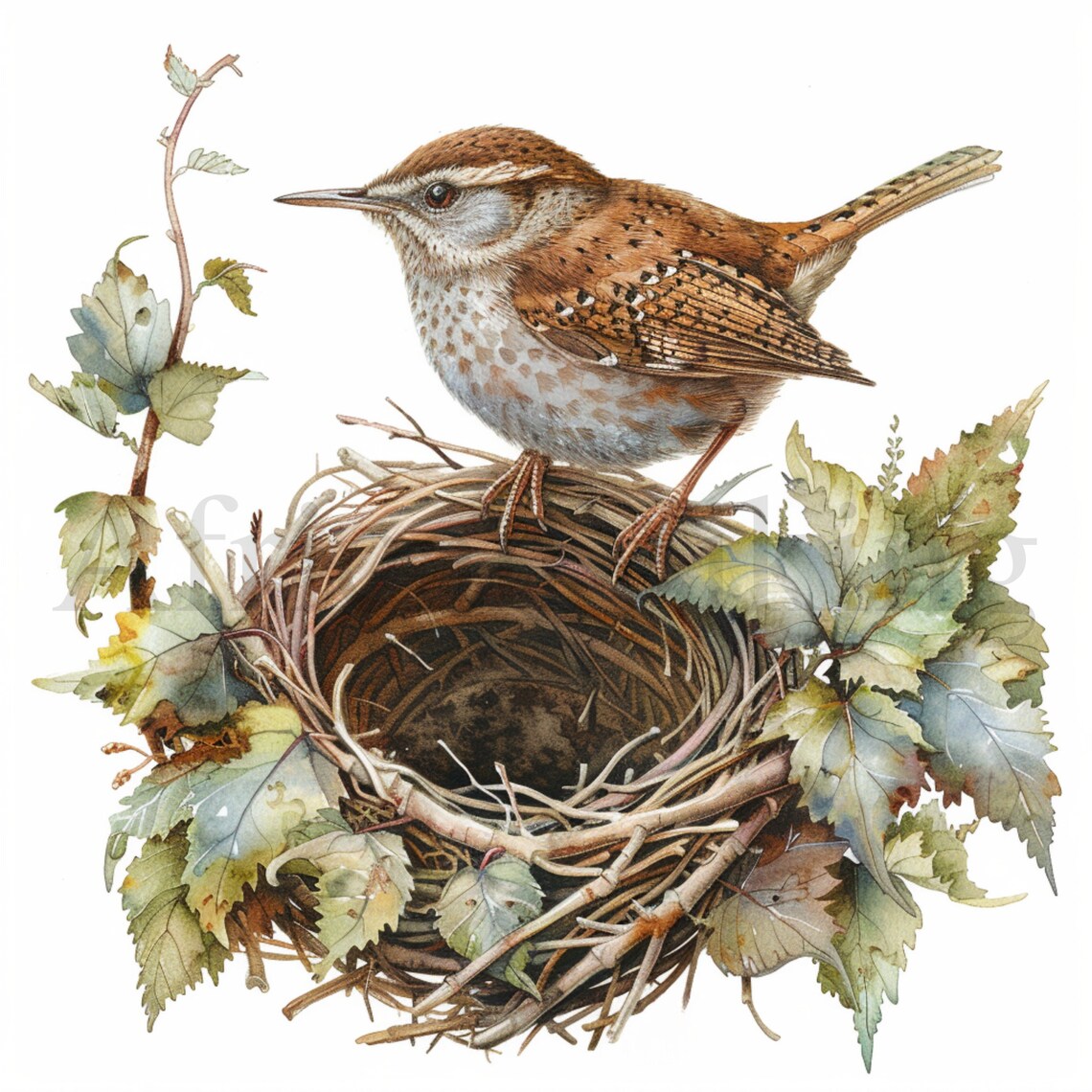 Wren Clipart 10 High Quality Jpgs Digital Download Nursery Art Cute ...