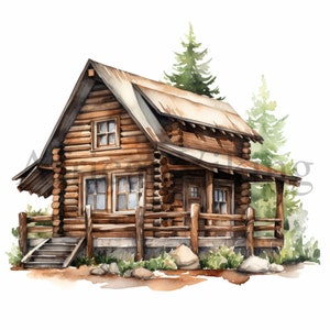 Rustic Cabin Clipart | 10 High Quality Jpgs | Digital Download | Card ...