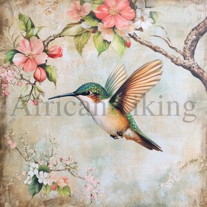 Romantic Hummingbird Papers | 10 High Quality Jpgs | Digital Download ...