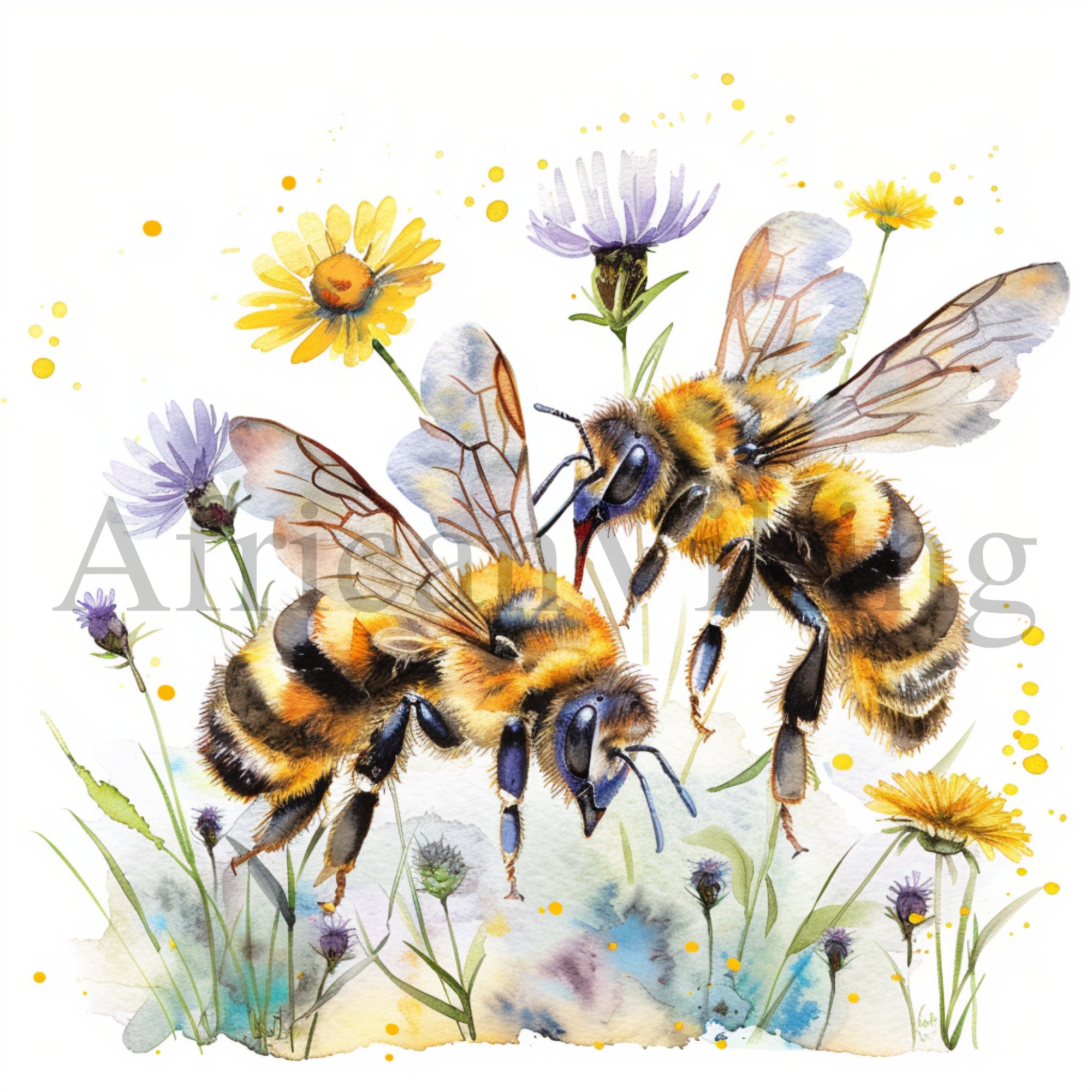 Buzzing Bees Clipart | 10 High Quality Jpgs | Digital Download | Card ...