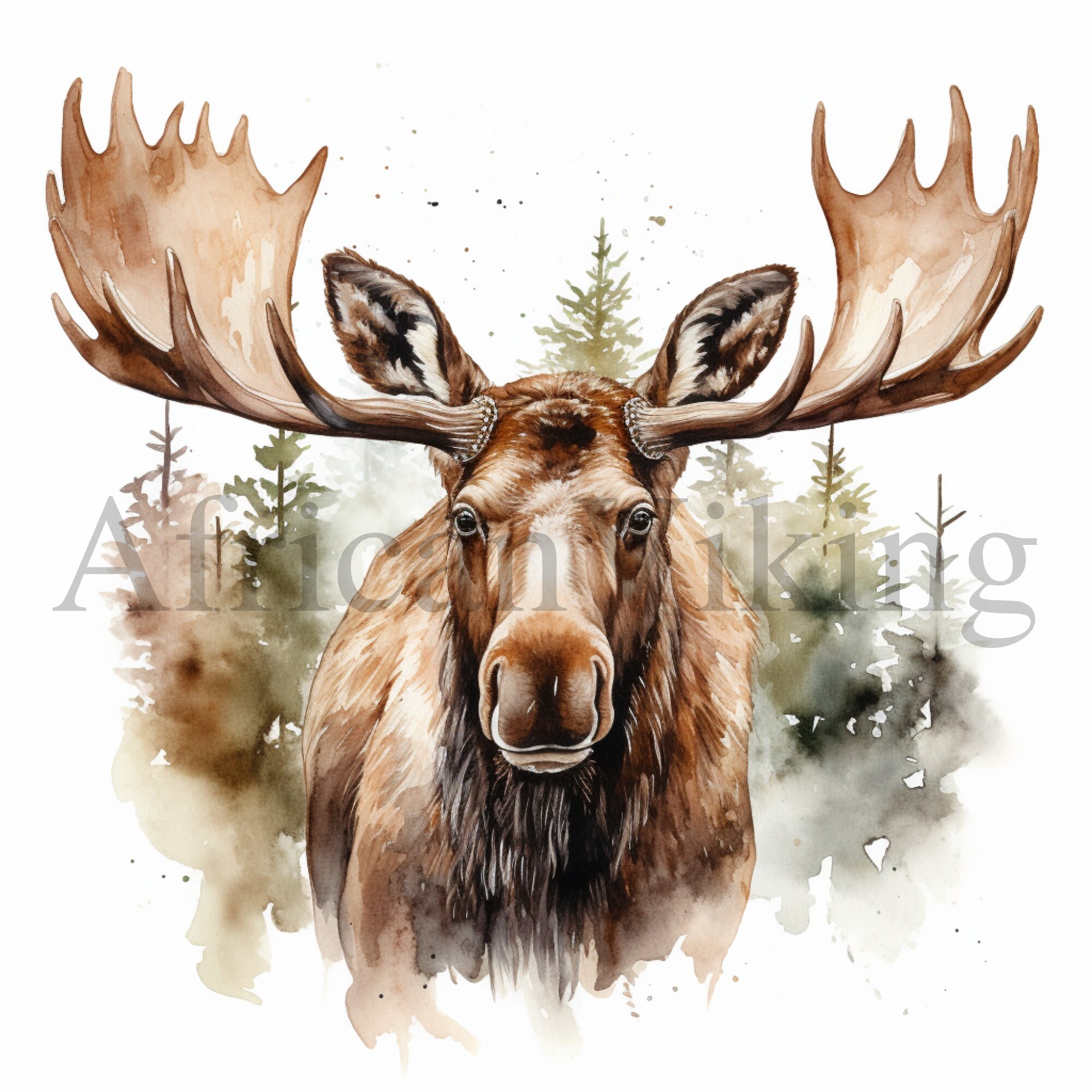 Moose Clipart 10 High Quality Jpgs Card Making Animal Clipart Digital ...