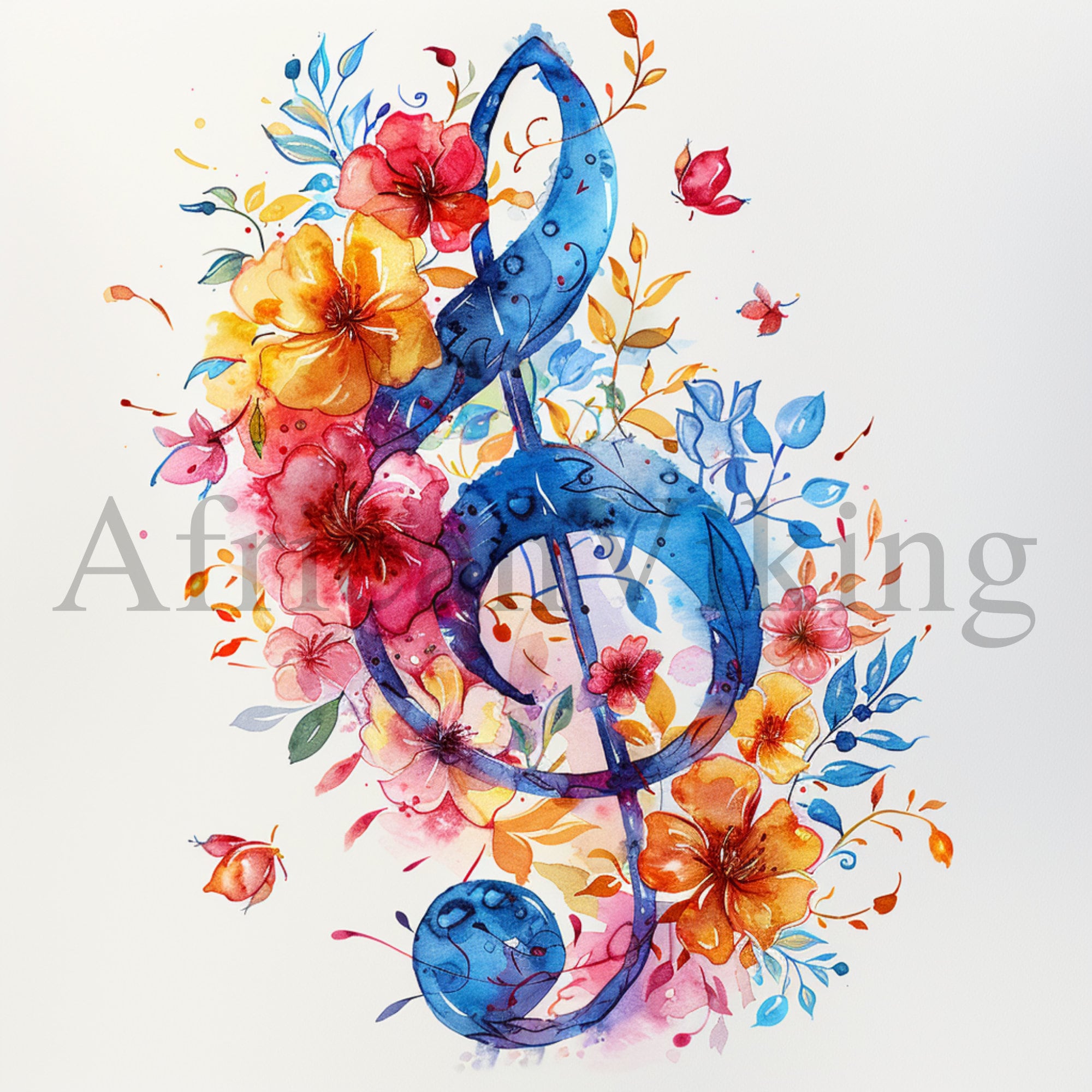 Watercolor Music Notes Clipart 10 High Quality Jpgs Digital Download ...