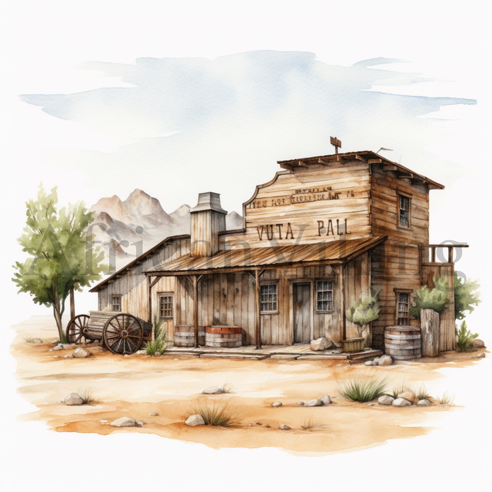 Old West Landscape Clipart | 10 High Quality Jpgs | Digital Download ...
