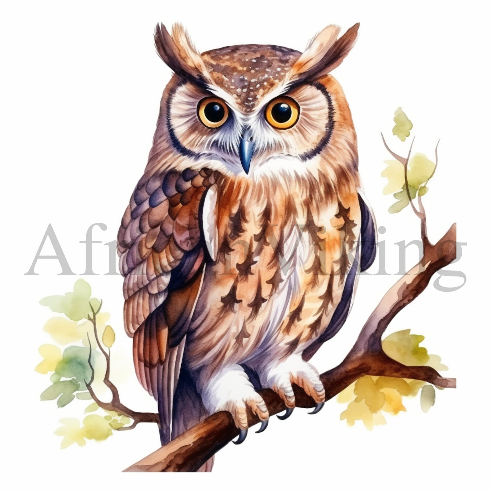 Watercolor Owl Clipart | 10 High Quality Jpgs | Digital Download | Card ...