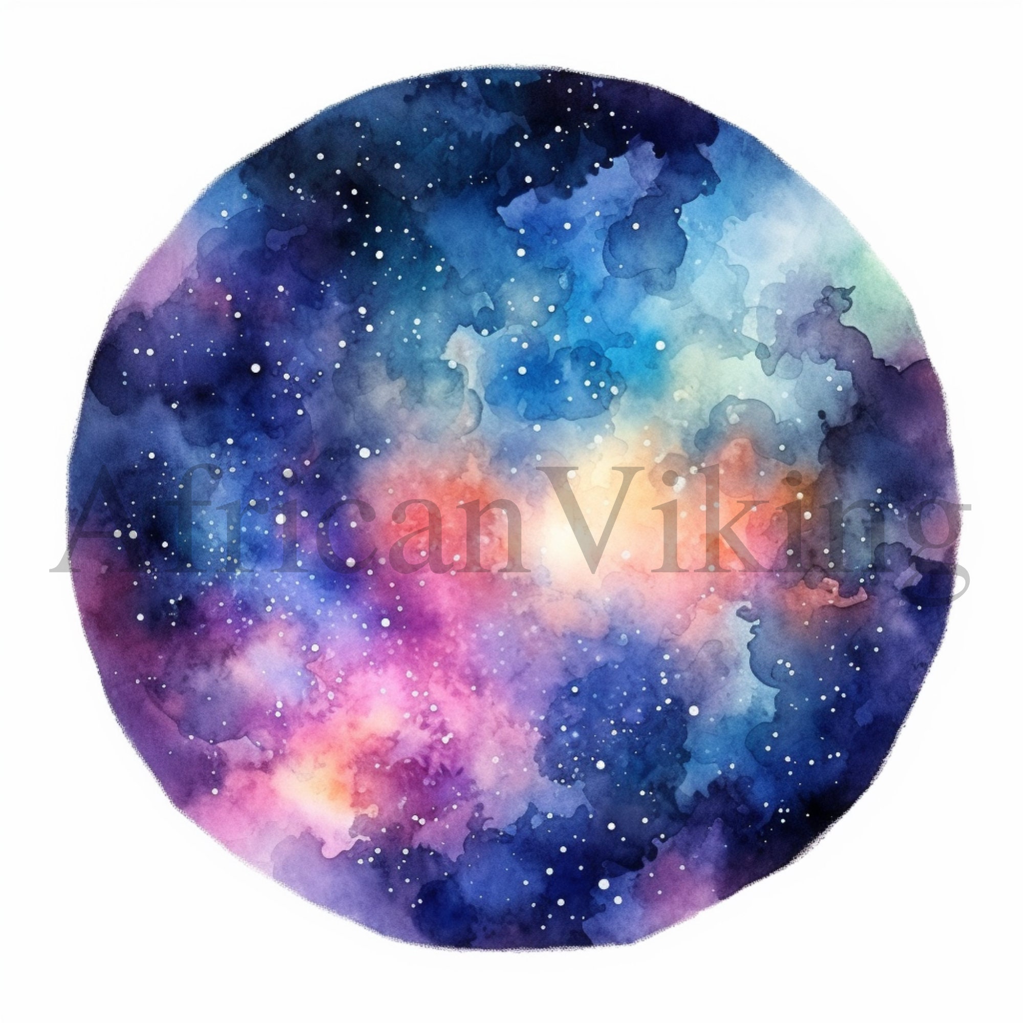 Watercolor Galaxy Backgrounds | Nebula Space Textures (digital Download ...