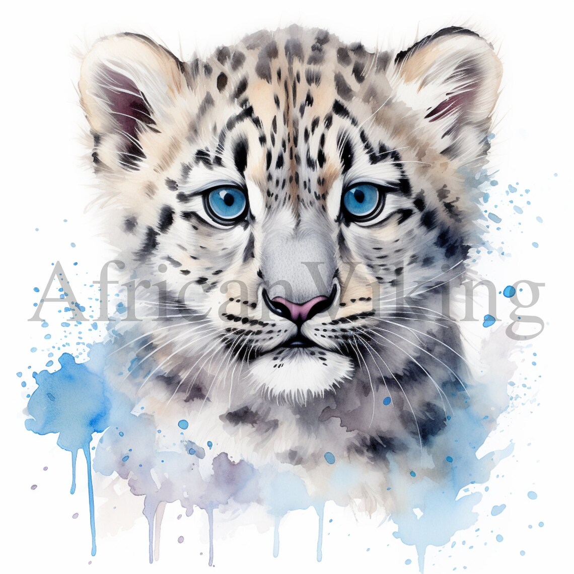 Snow Leopard Clipart 10 High Quality Jpgs Digital Download Card Making ...