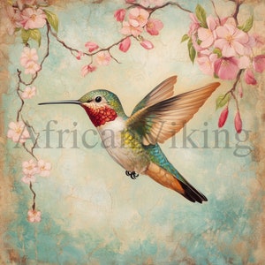 Romantic Hummingbird Papers | 10 High Quality Jpgs | Digital Download ...