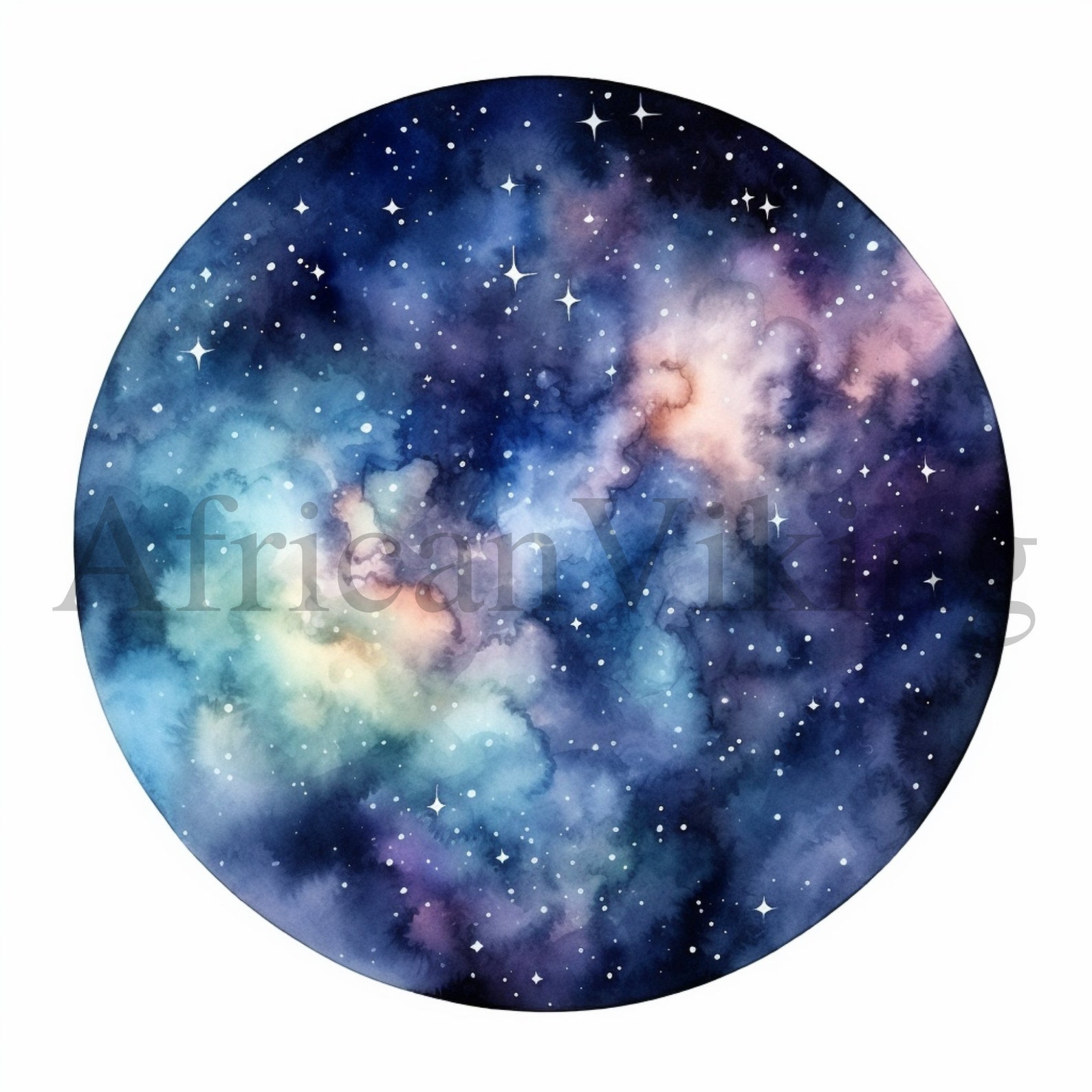 Watercolor Galaxy Backgrounds | Nebula Space Textures (digital Download ...