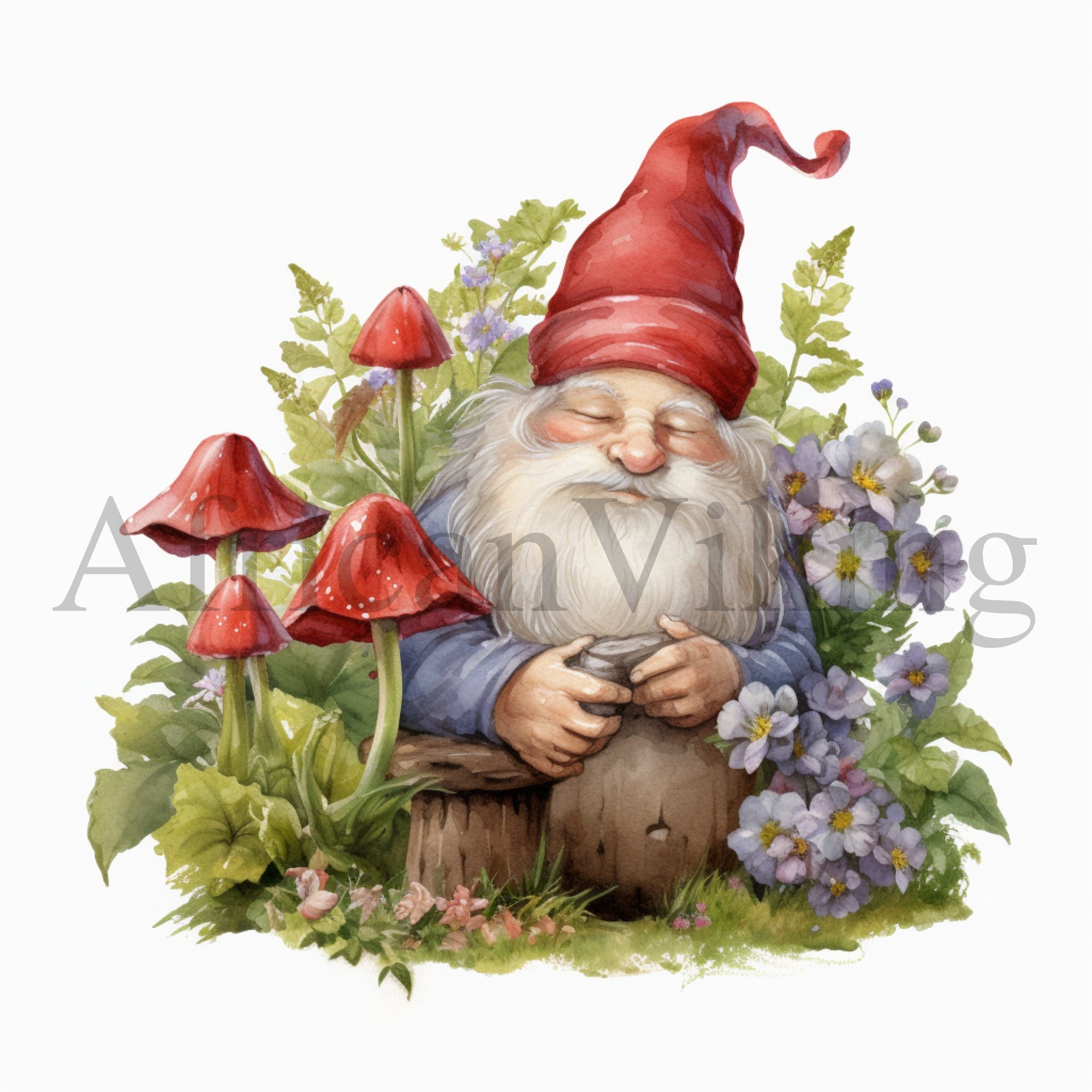 Garden Gnomes Clipart 10 High Quality Jpgs Nursery Art Digital Download ...