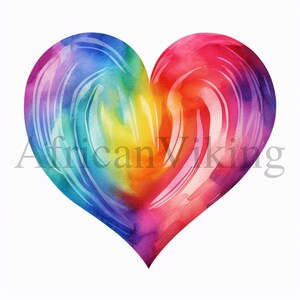 Rainbow Heart Clipart | 10 High Quality Jpgs | Digital Download ...