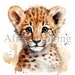 Cute Cheetah Cub Clipart 10 High Quality Jpgs Instant Digital Download ...