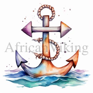 Anchor Clipart Nautical Anchor Clipart Bundle 10 High Quality Jpgs ...