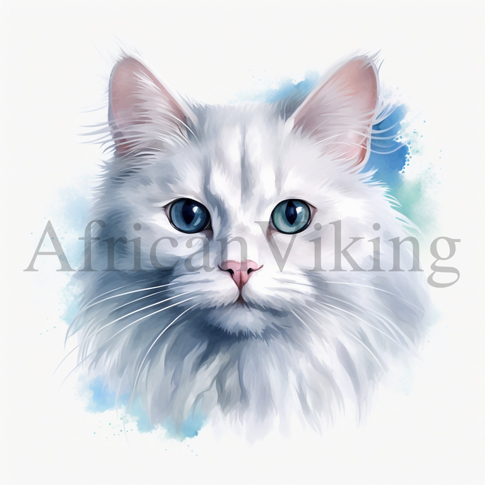 White Cats Clipart 10 High Quality Jpgs Nursery Art Digital Download ...