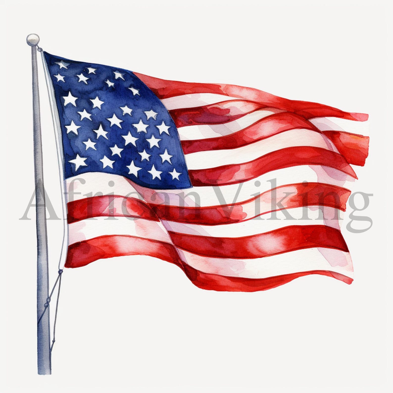 Watercolor American Flag Clipart | 10 High Quality Jpgs | Digital ...