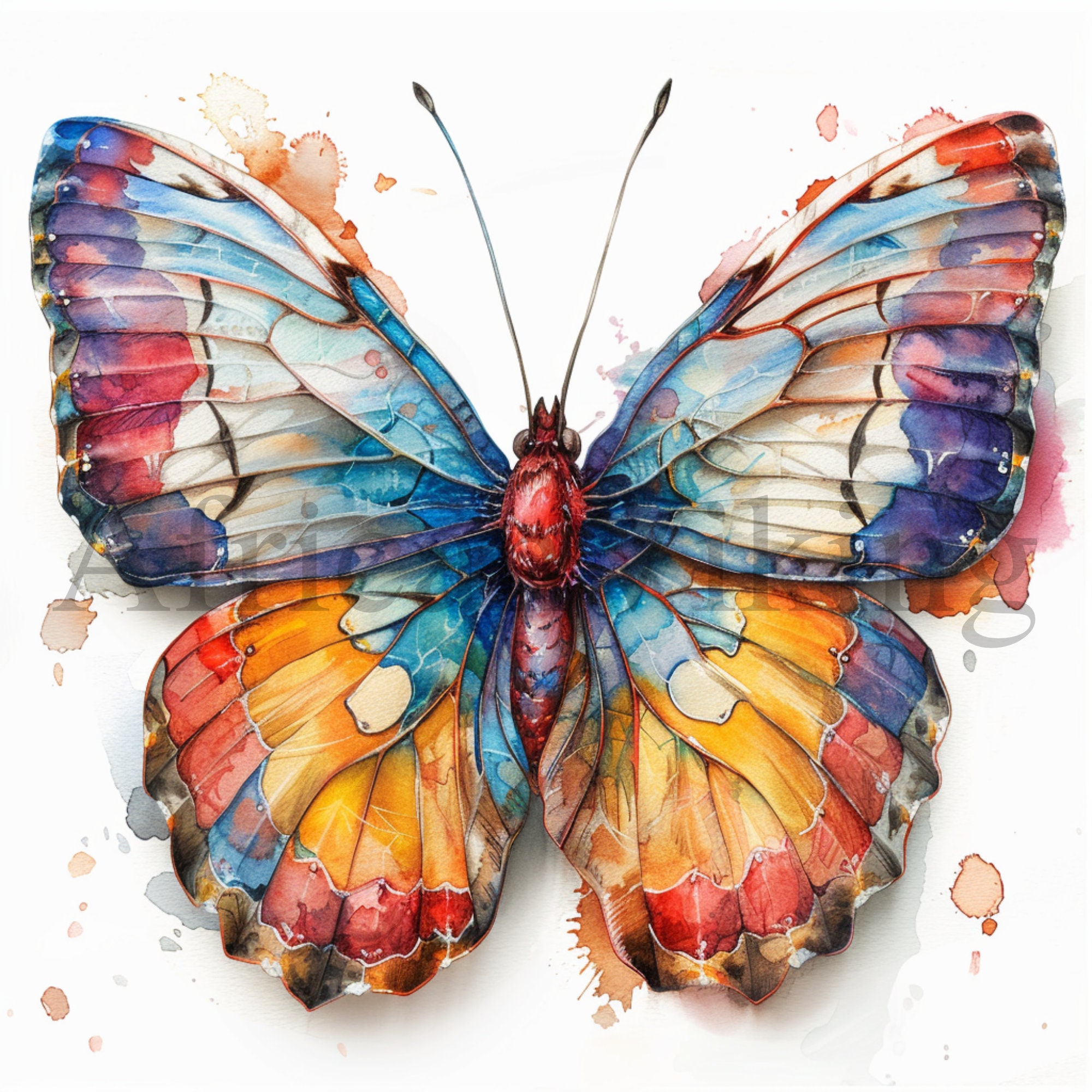 Whimsical Butterflies Clipart 10 High Quality Jpgs Digital Download ...