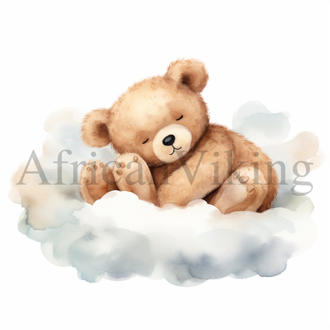 Sleeping Teddy Bears Clipart 10 High Quality Jpgs Digital Download Card ...