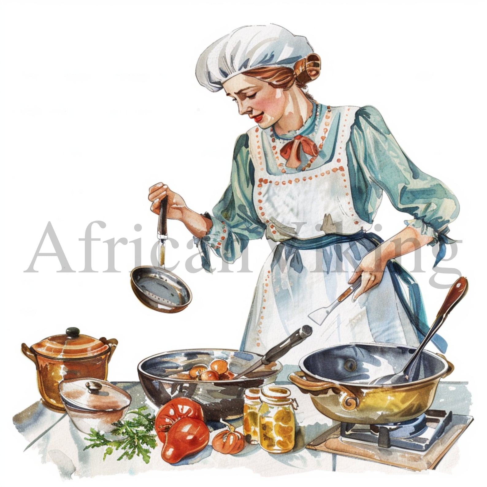 Old Fashioned Cooking Clipart 10 High Quality Jpgs Digital Download ...