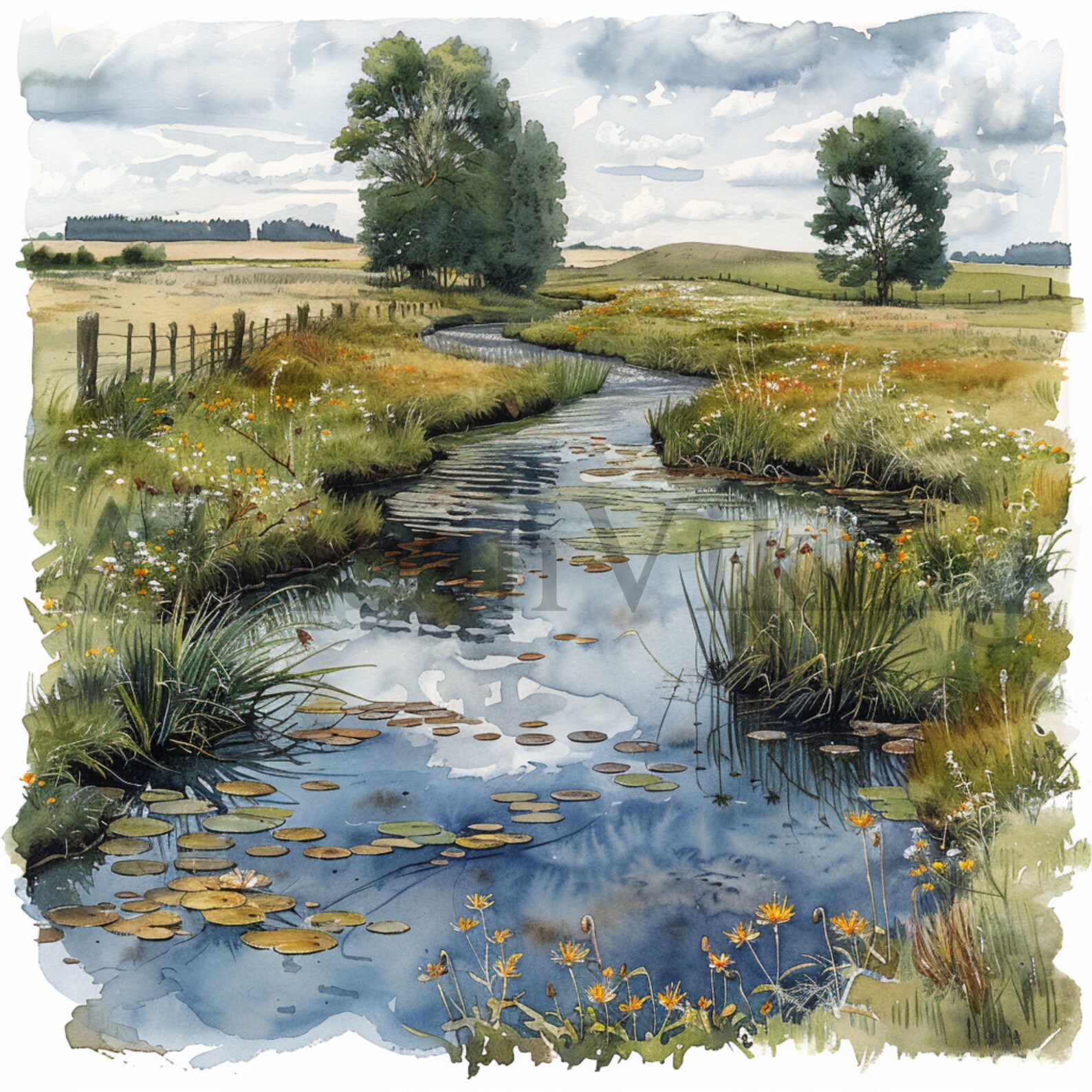 Country Ponds Clipart | 10 High Quality Jpgs | Digital Download | Pond ...