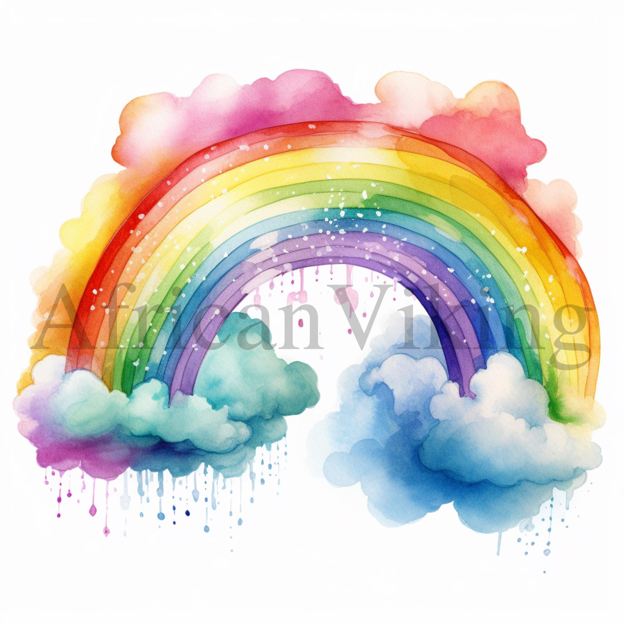 Rainbow Clipart | 10 High Quality Jpgs | Digital Download | Half ...