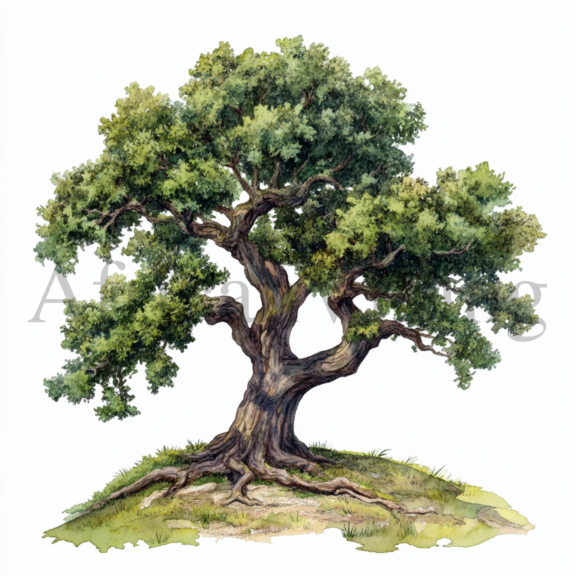 Oak Trees Clipart | 10 High Quality Jpgs | Digital Download ...
