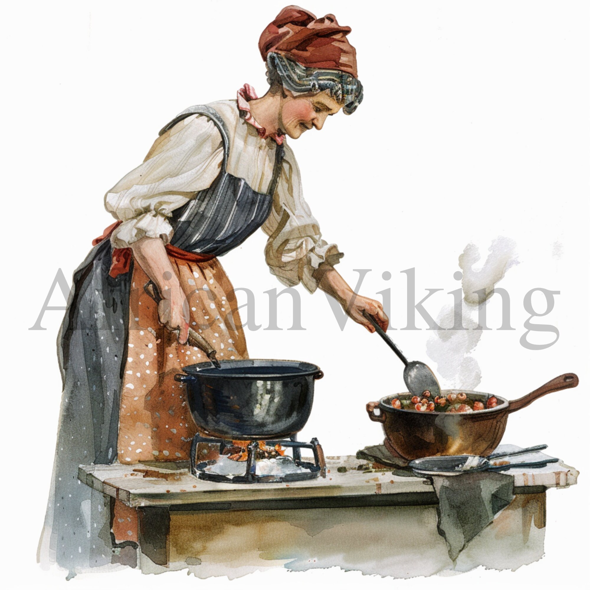 Old Fashioned Cooking Clipart 10 High Quality Jpgs Digital Download ...