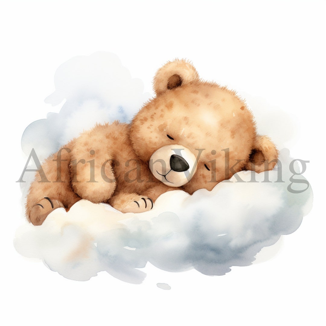 Sleeping Teddy Bears Clipart | 10 High Quality Jpgs | Digital Download ...