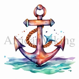 Anchor Clipart Nautical Anchor Clipart Bundle 10 High Quality Jpgs ...