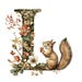 Floral Wood Letter L Clipart: Botanical Alphabet (JPG Files) - Etsy