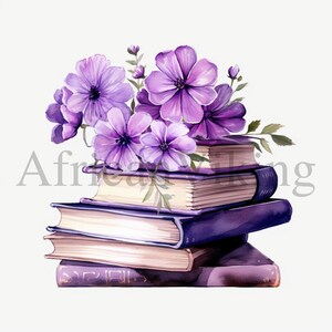 Stack of Purple Books Clipart | 10 High Quality Jpgs | Digital Download ...