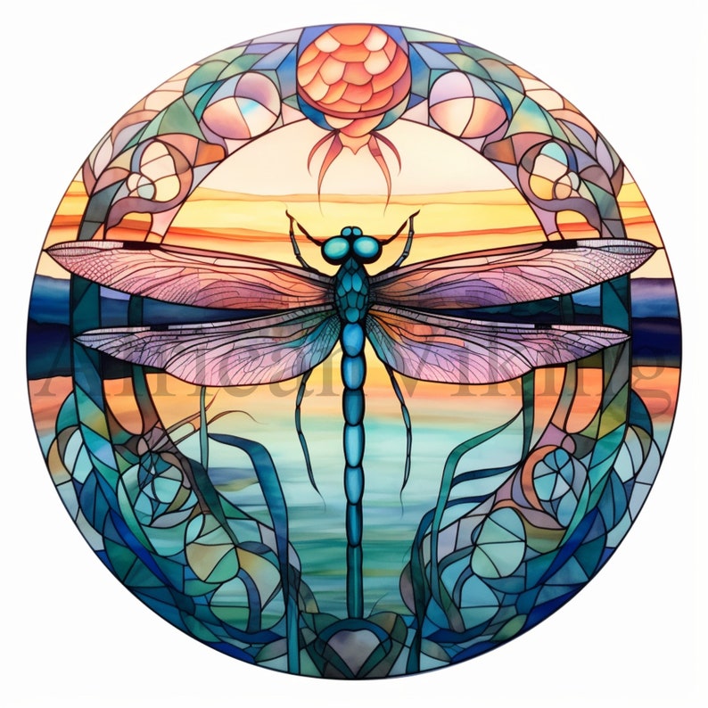 Stained Glass Dragonfly | 10 High Quality Jpgs | Digital Download ...