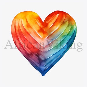 Rainbow Heart Clipart | 10 High Quality Jpgs | Digital Download ...