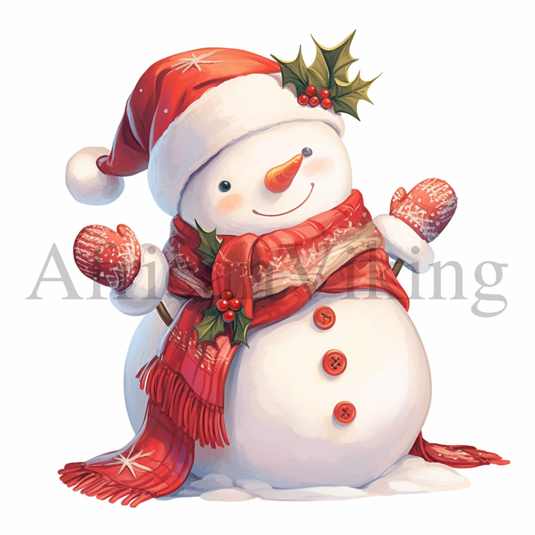 Snowman Clipart | 10 High Quality Jpgs | Digital Download | Snowman ...