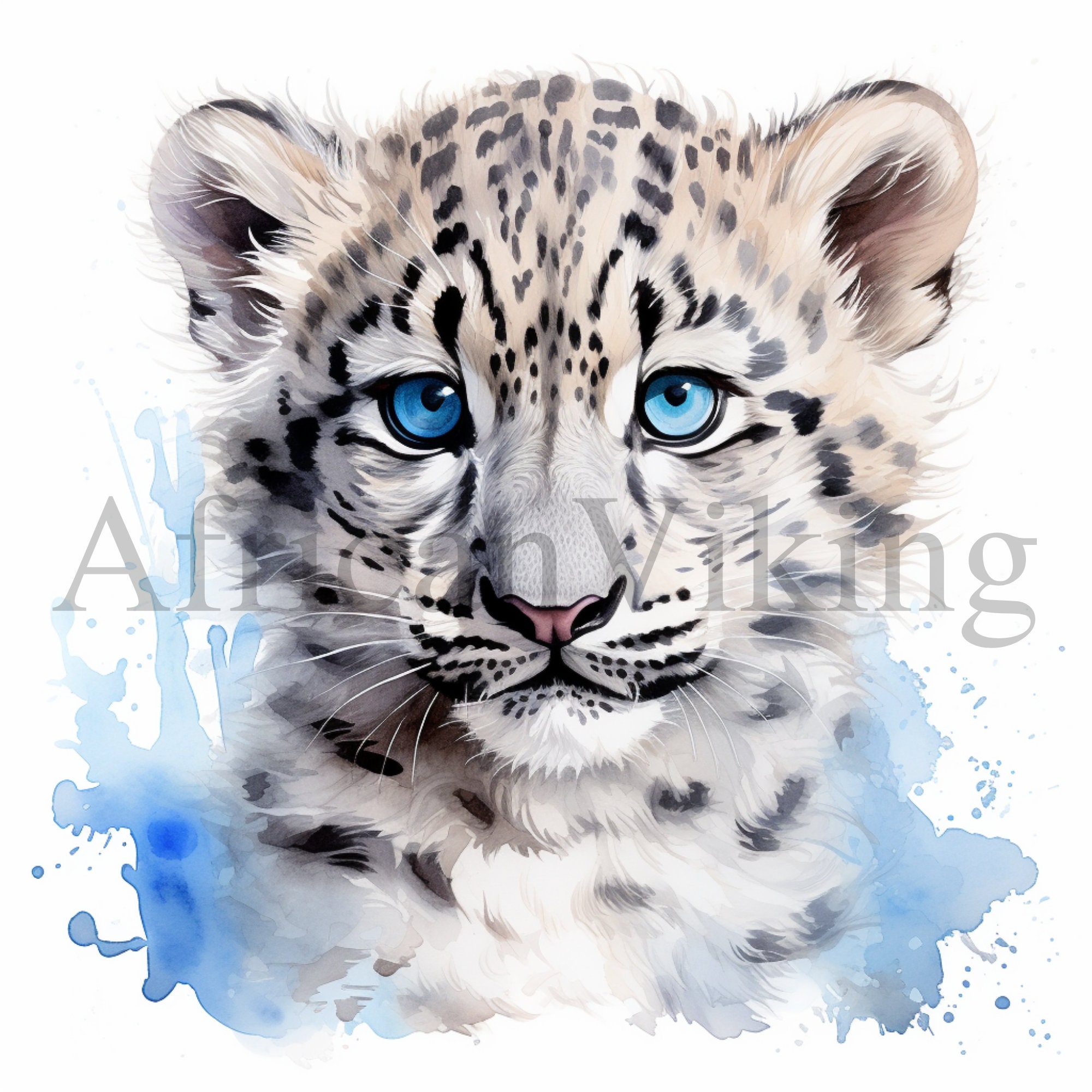 Snow Leopard Clipart 10 High Quality Jpgs Digital Download Card Making ...