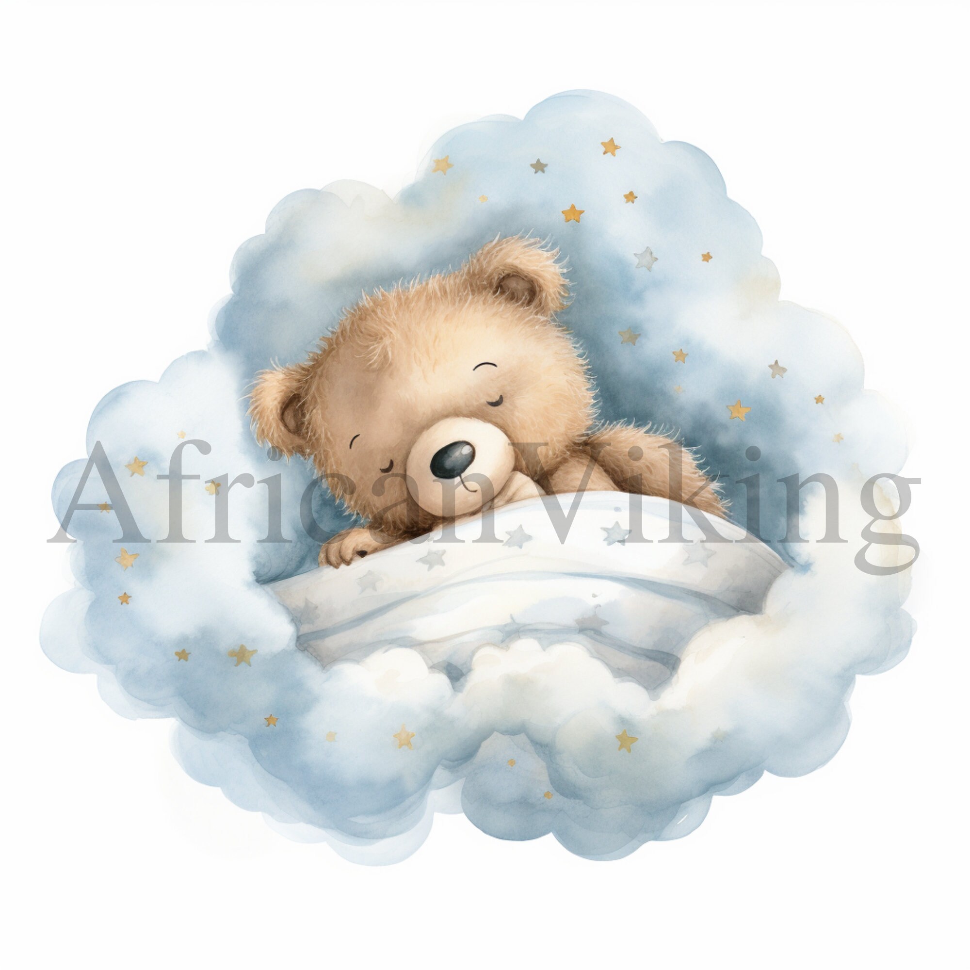 Sleeping Teddy Bears Clipart | 10 High Quality Jpgs | Digital Download ...