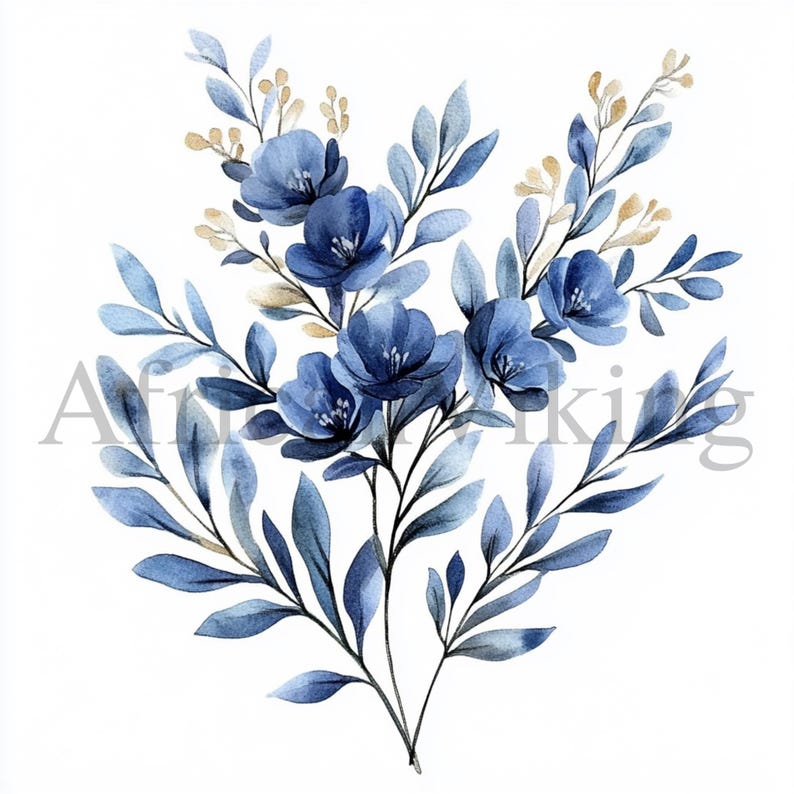 Indigo Plants Clipart 10 High Quality Jpgs Instant Digital Download ...