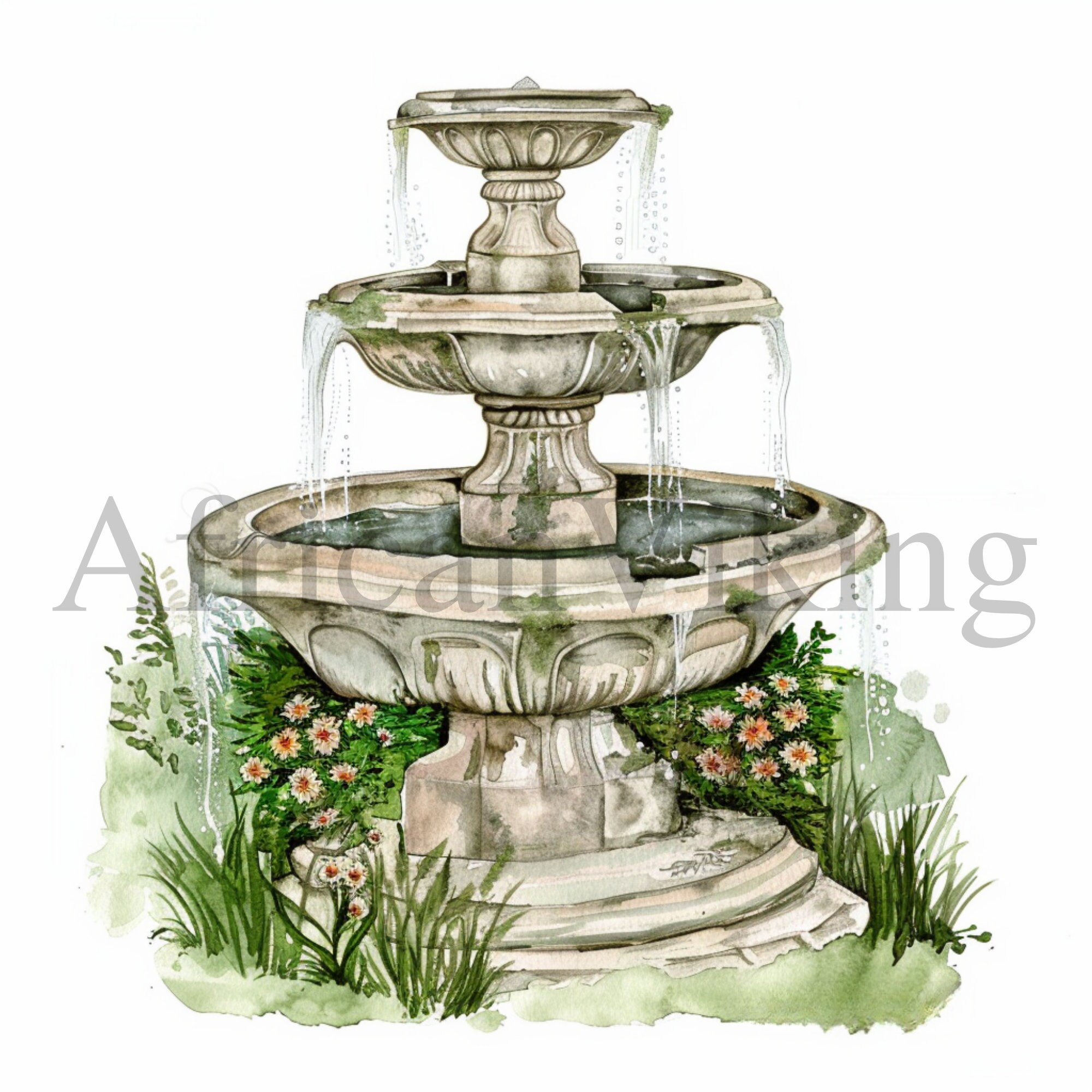 Cloister Fountains Clipart | 10 High Quality Jpgs | Digital Download ...