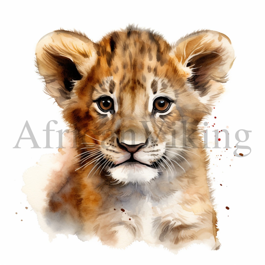 Cute Lion Cub Clipart | 10 High Quality Jpgs | Digital Download | Card ...