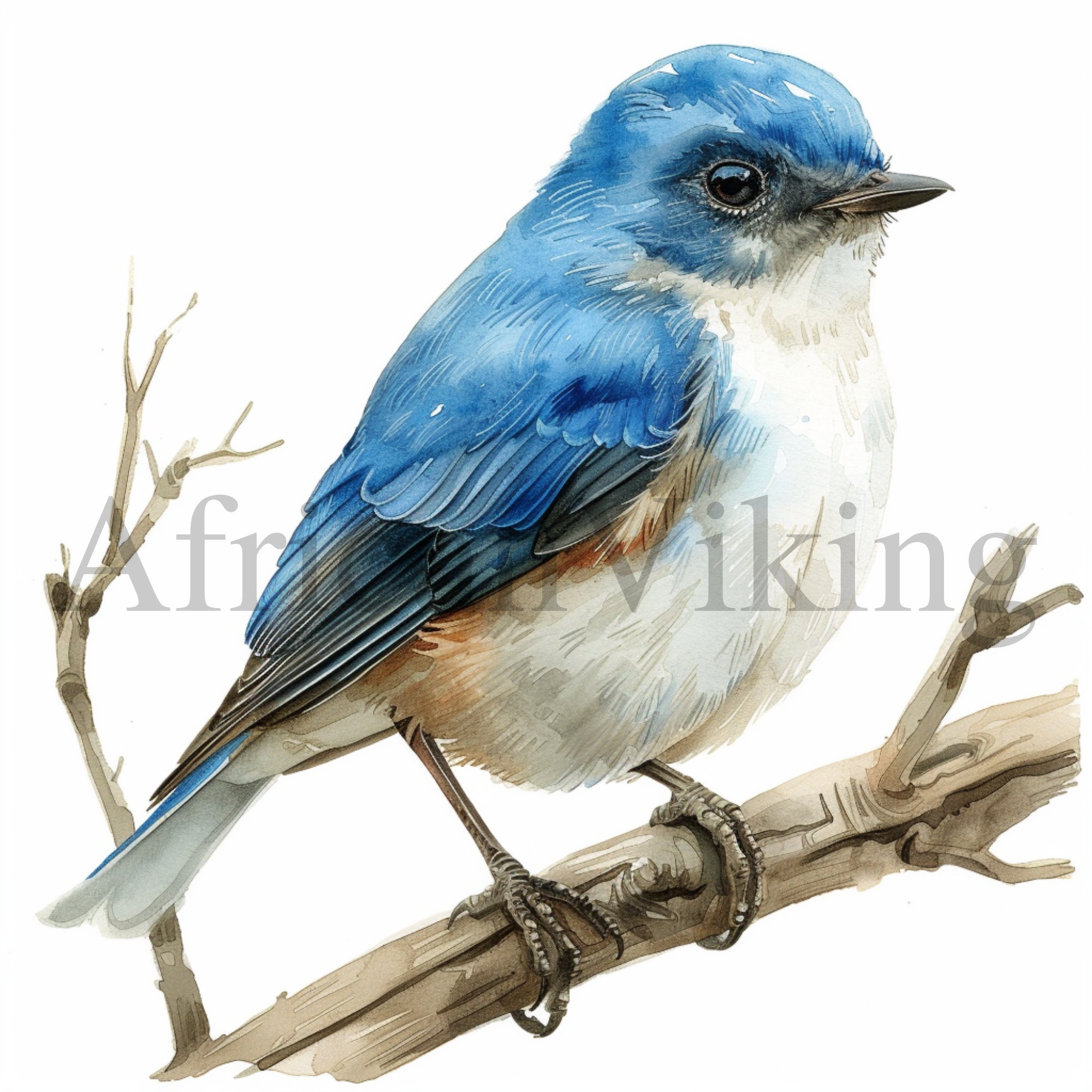 Watercolor Blue Bird Clipart 10 High Quality Jpgs Digital Download ...