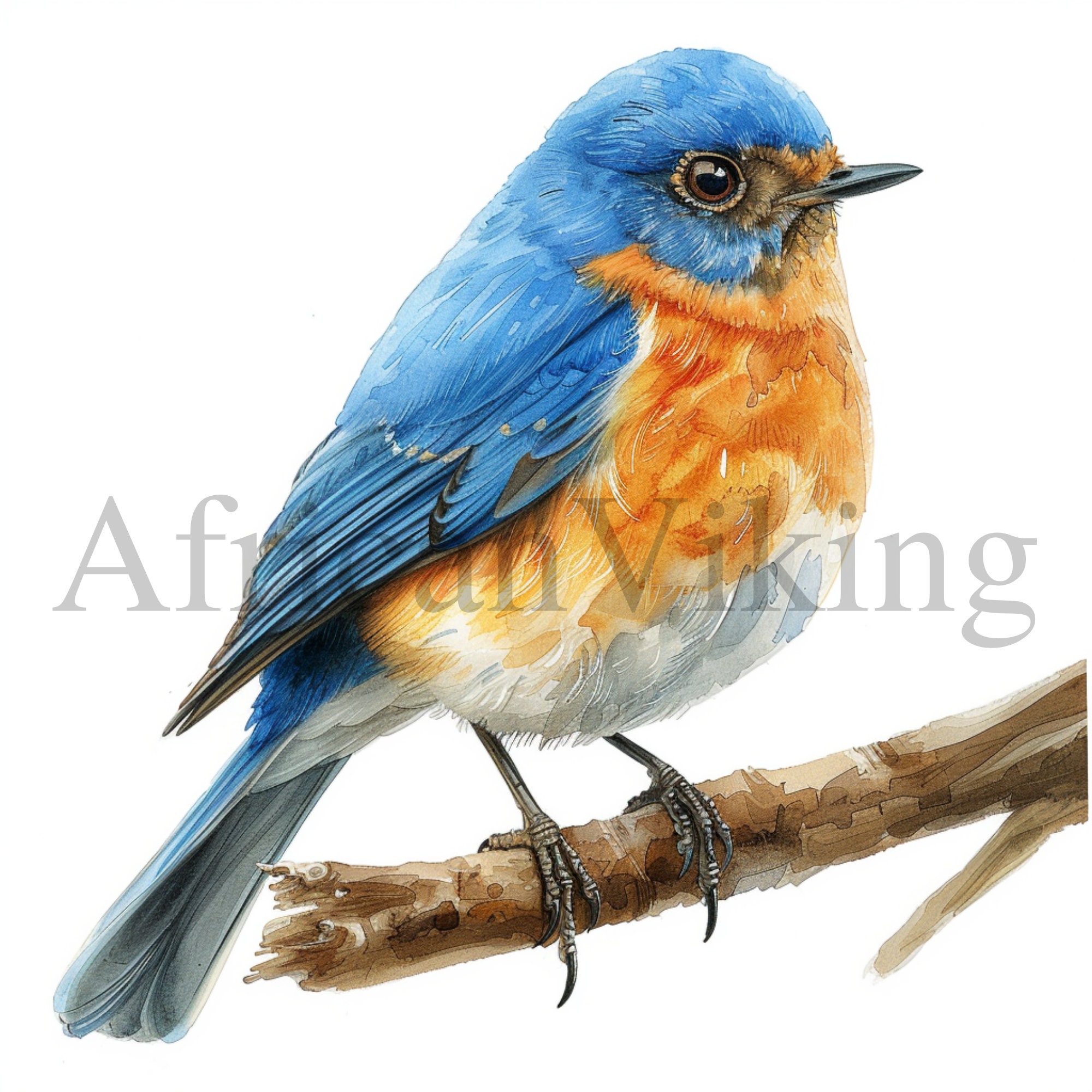Watercolor Blue Bird Clipart 10 High Quality Jpgs Digital Download ...