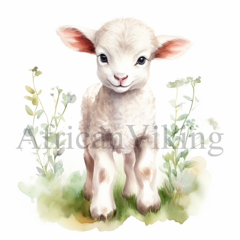 Baby Lamb Clipart | 10 High Quality Jpgs | Instant Digital Download ...