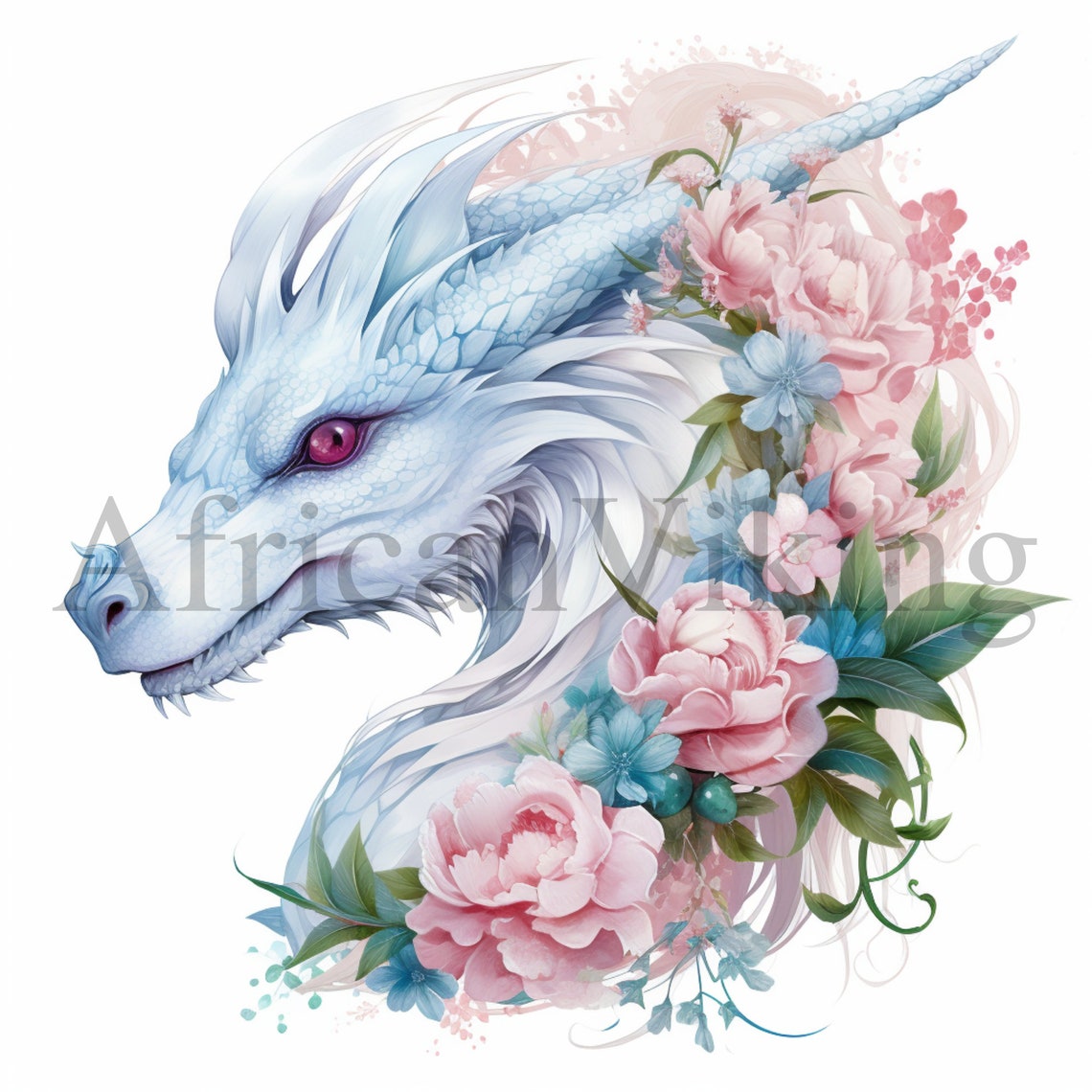 Floral Dragons Clipart 10 High Quality Jpgs Digital Download Card ...