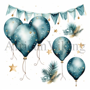 New Year Party Clipart | 10 High Quality Jpgs | Digital Download | Card ...