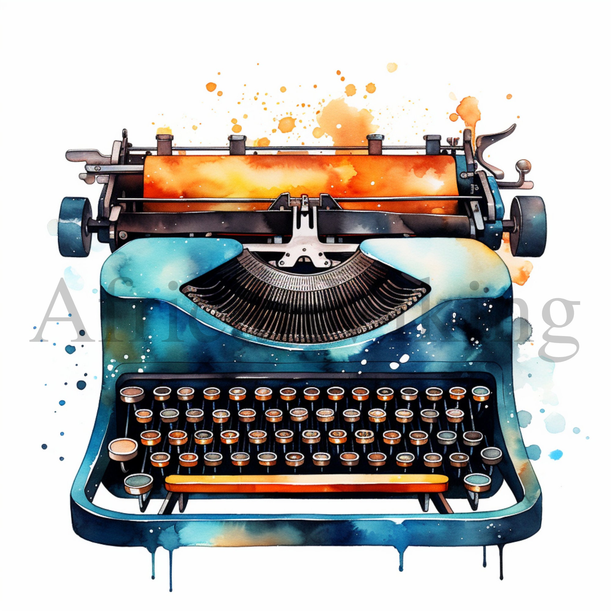 Typewriter Clipart | 10 High Quality Jpgs | Digital Download | Vintage ...