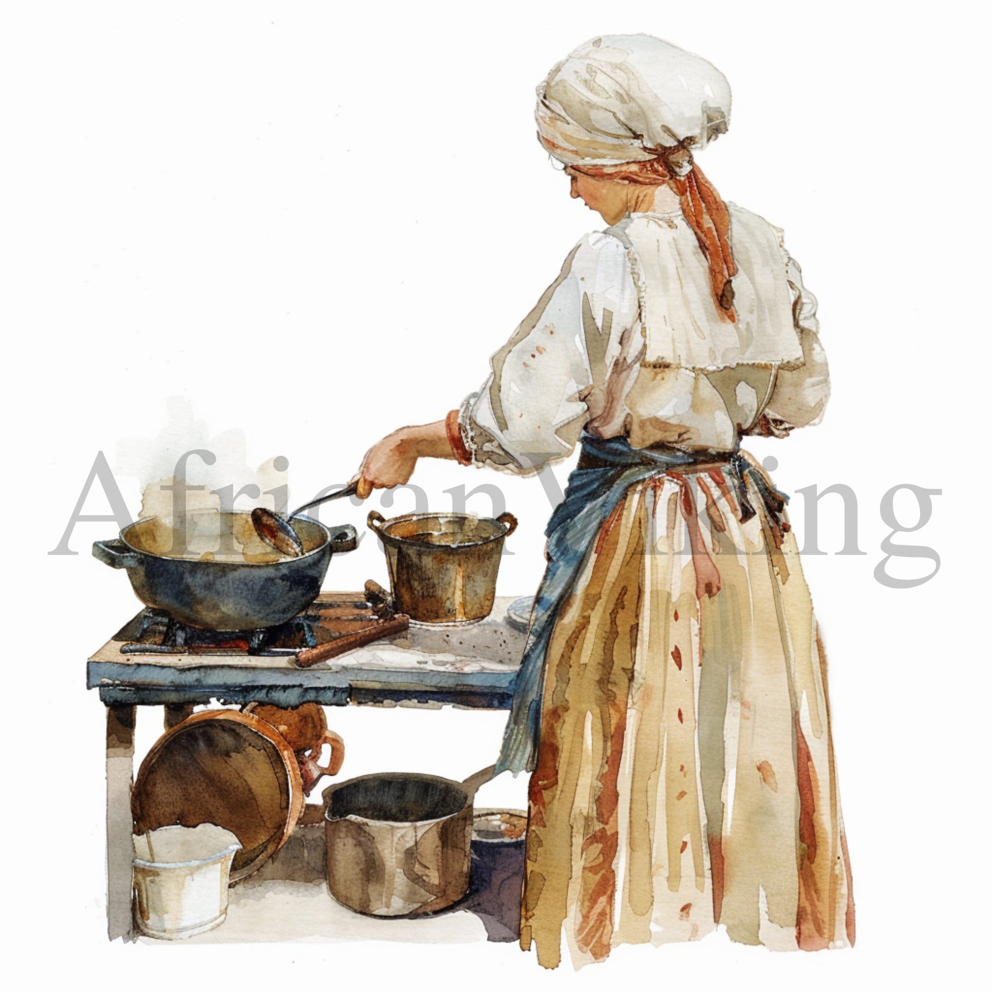 Old Fashioned Cooking Clipart 10 High Quality Jpgs Digital Download ...